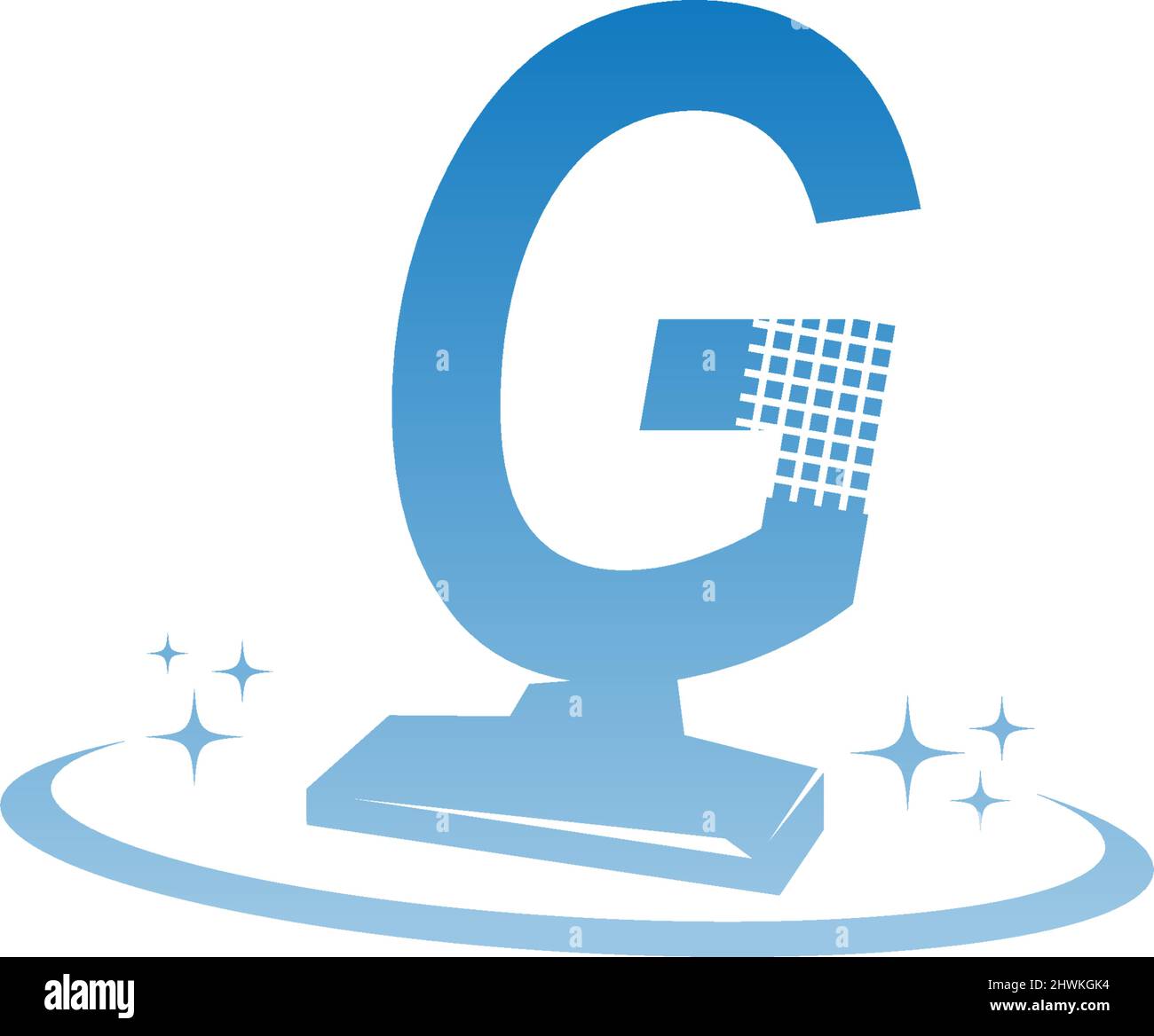 Cleaning service logo illustration with letter G icon template vector ...