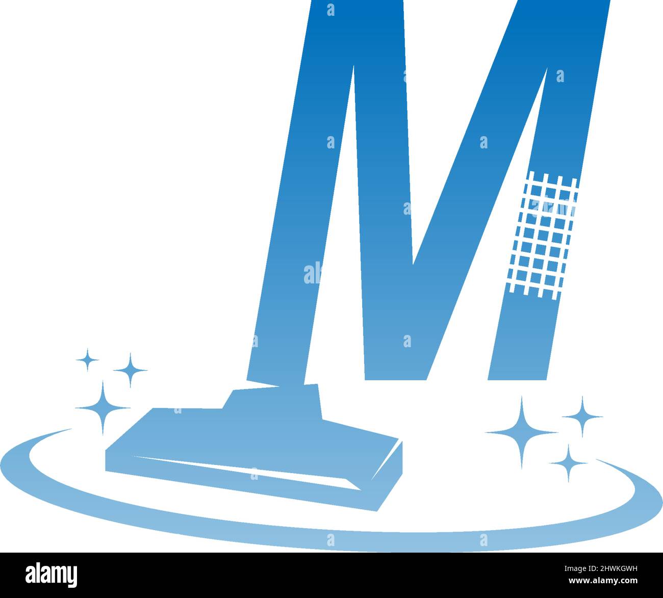 Cleaning service logo illustration with letter M icon template vector ...