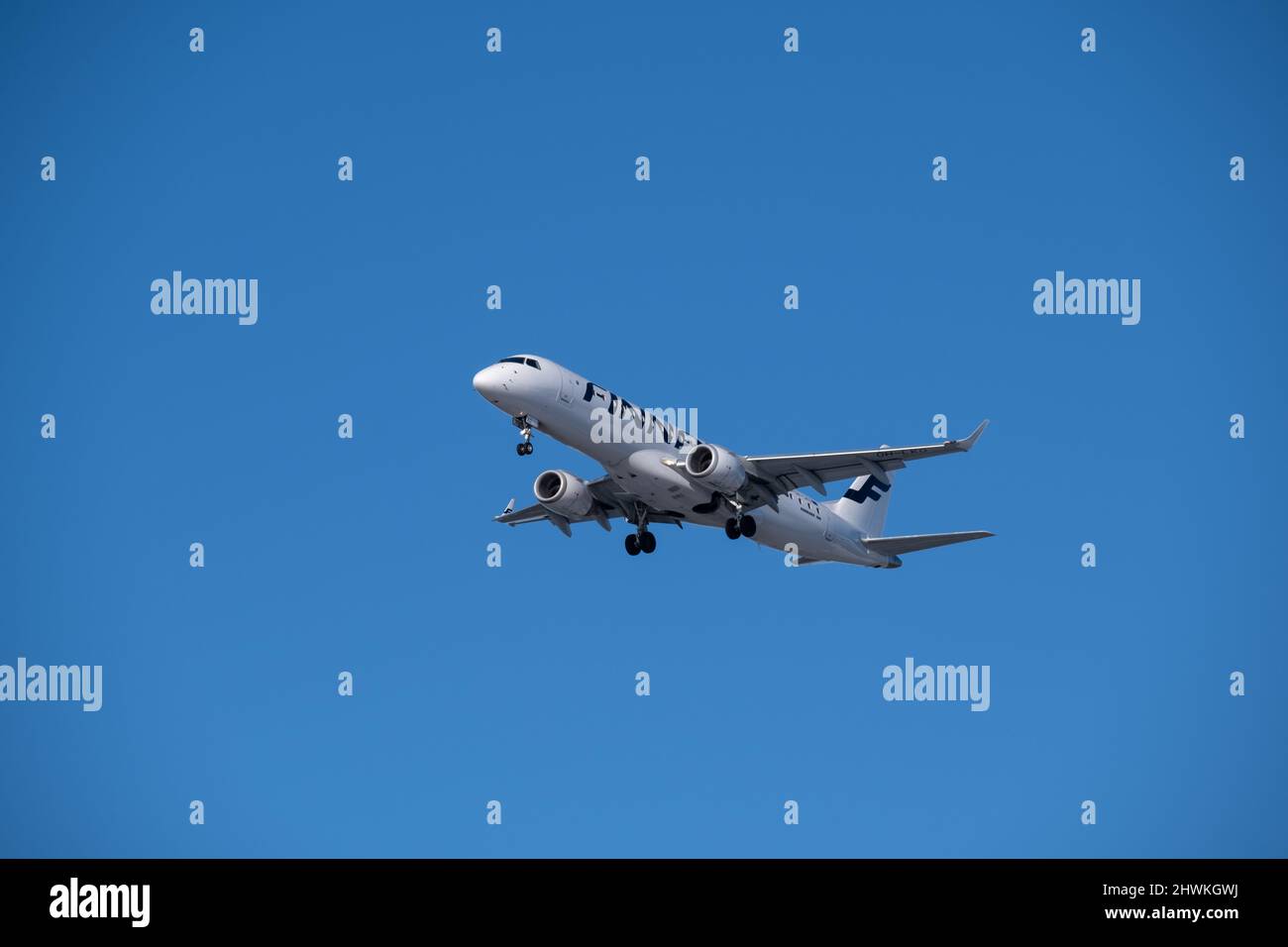 Helsinki / Finland - MARCH 6, 2022: Embraer E190, operated by the ...
