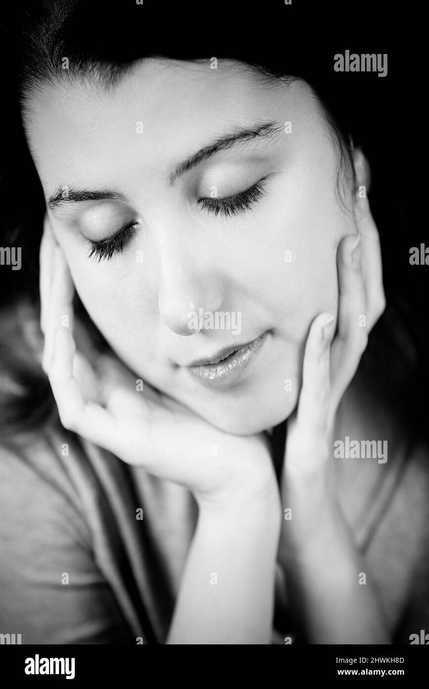 young teenager in sad attitude IV Stock Photo - Alamy