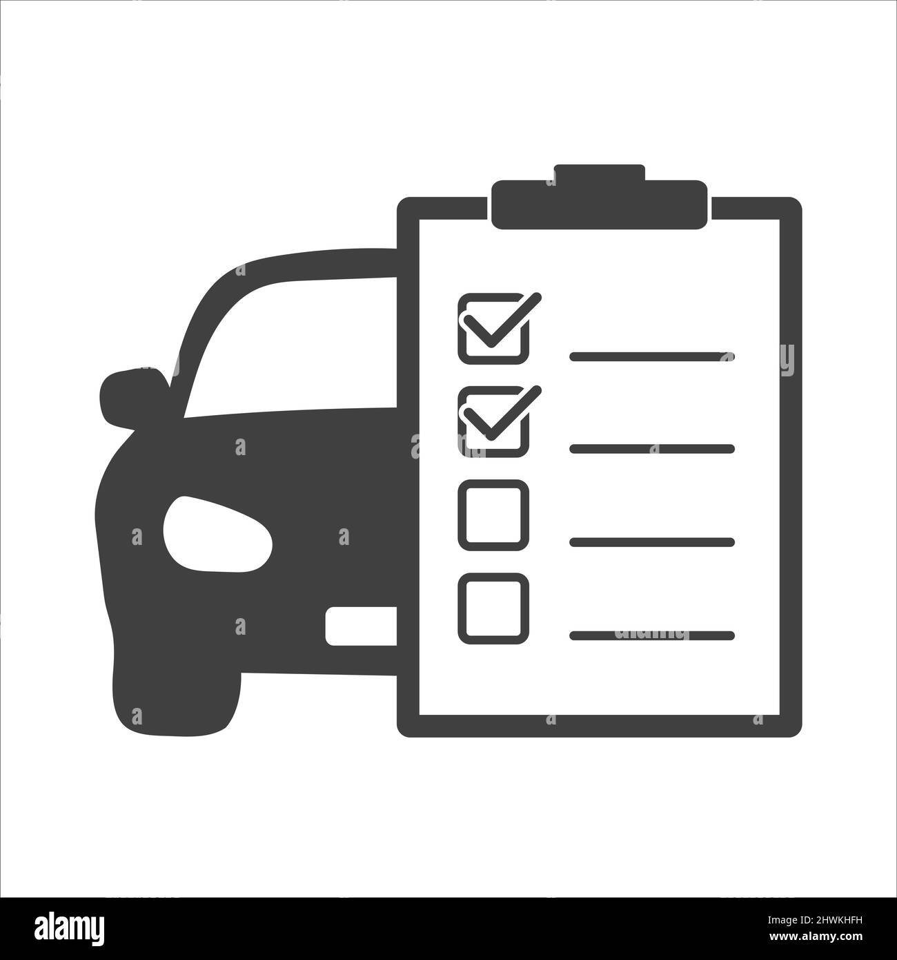 Car service list icon. Checklist car servise maintenance icon. Vector ...