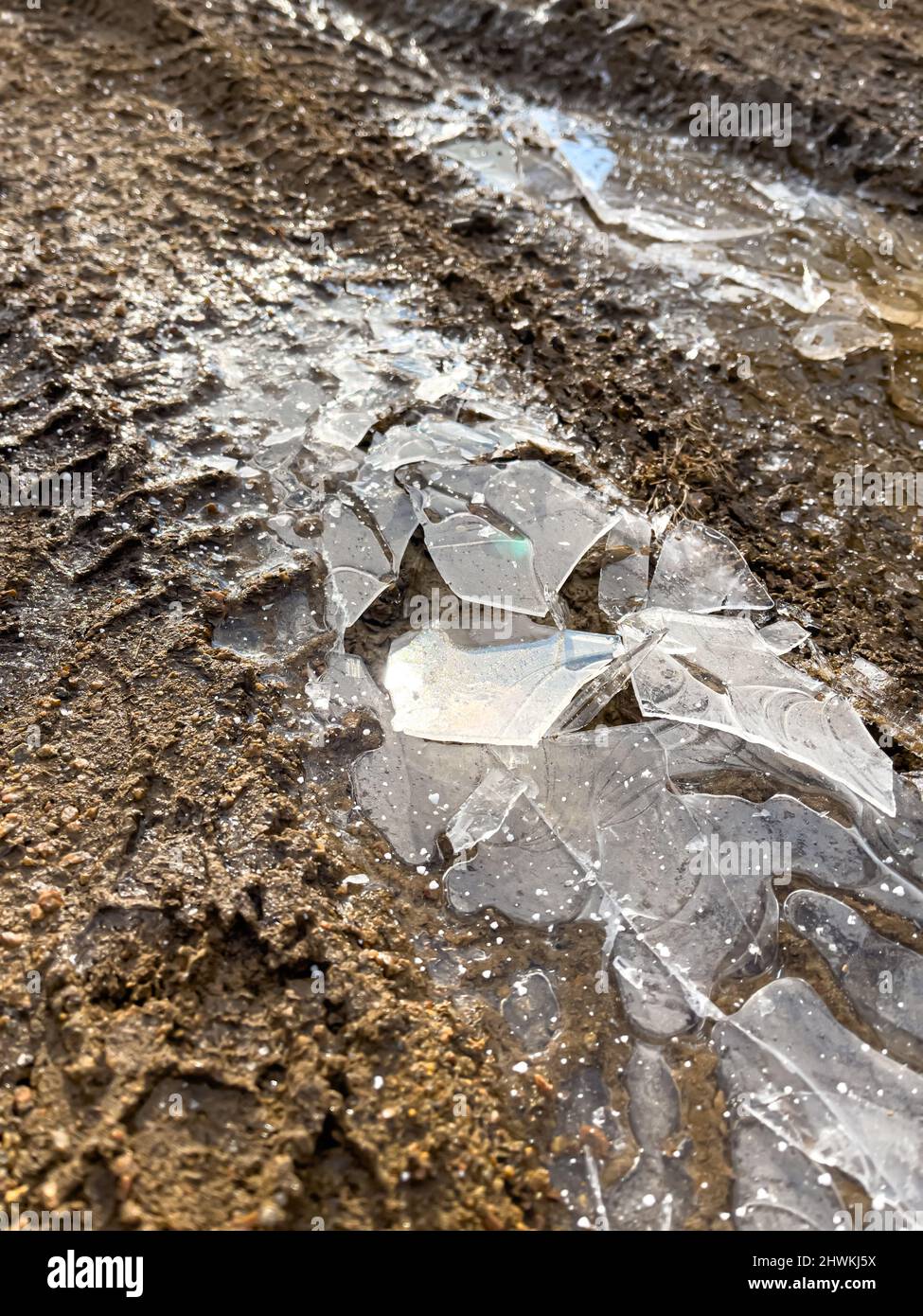Frozen ground, frost in early winter close up Stock Photo - Alamy