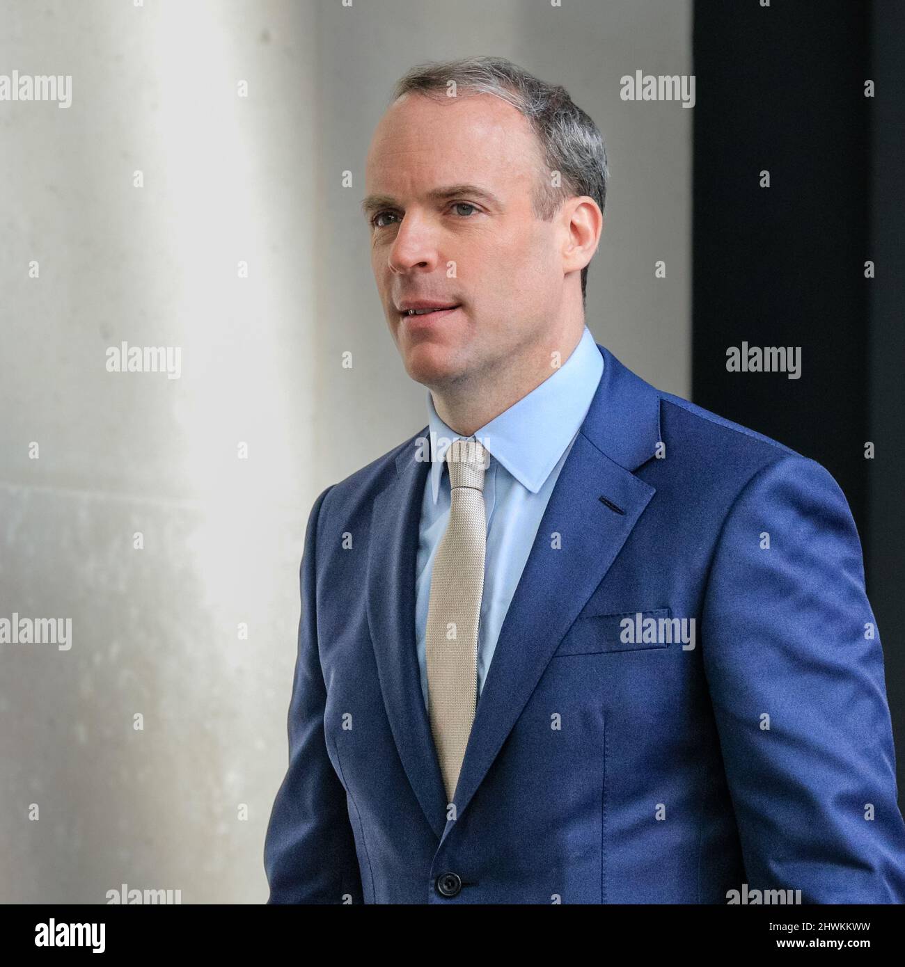 London, UK, 06th March 2022. Dominic Raab, British Secretary of State ...