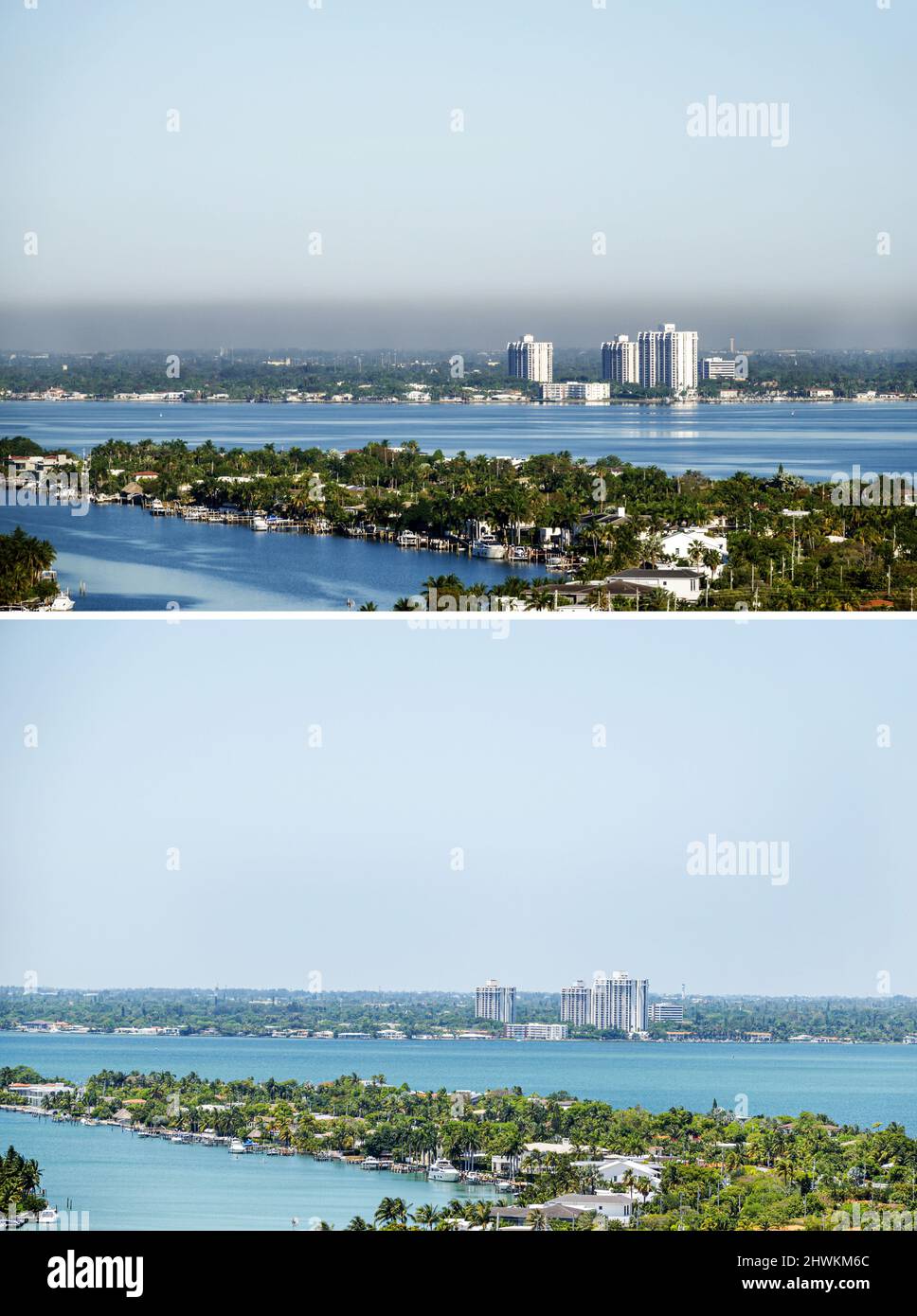 Covid pollution before and after hi-res stock photography and images ...