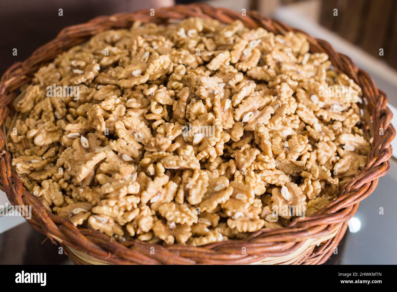 Illustration of bag with walnut Stock Photo - Alamy