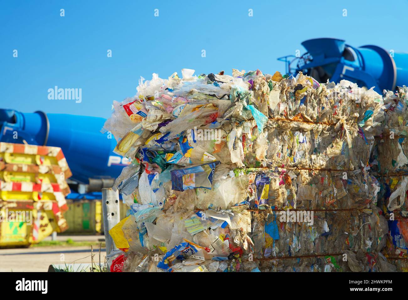 Bales of plastic waste on a plastic recycling plant Stock Photo - Alamy