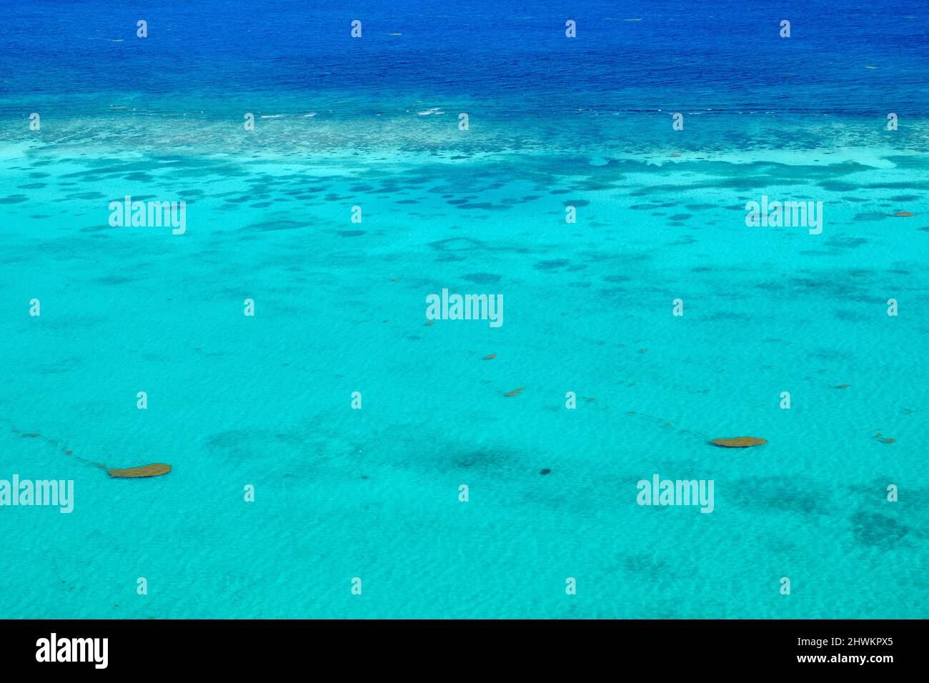 Aerial view of the Belize Barrier Reef, a Unesco World Heritage Site ...