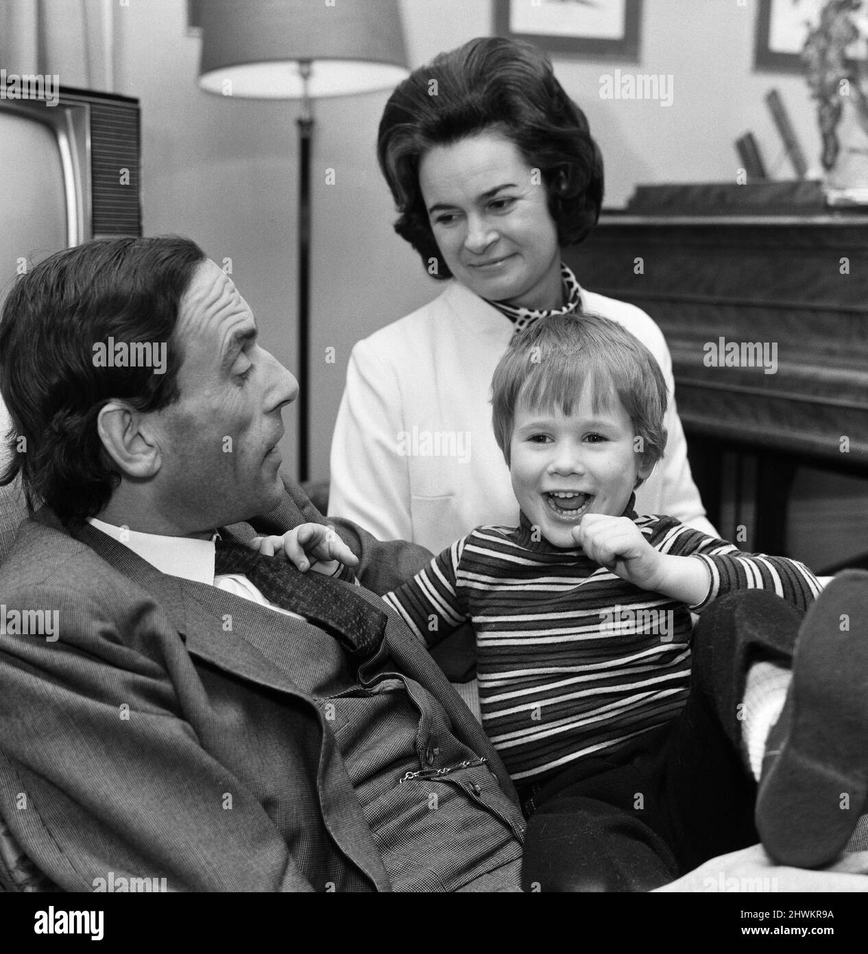 Rupert Thorpe, who will be four in April, pictured with his new mother ...