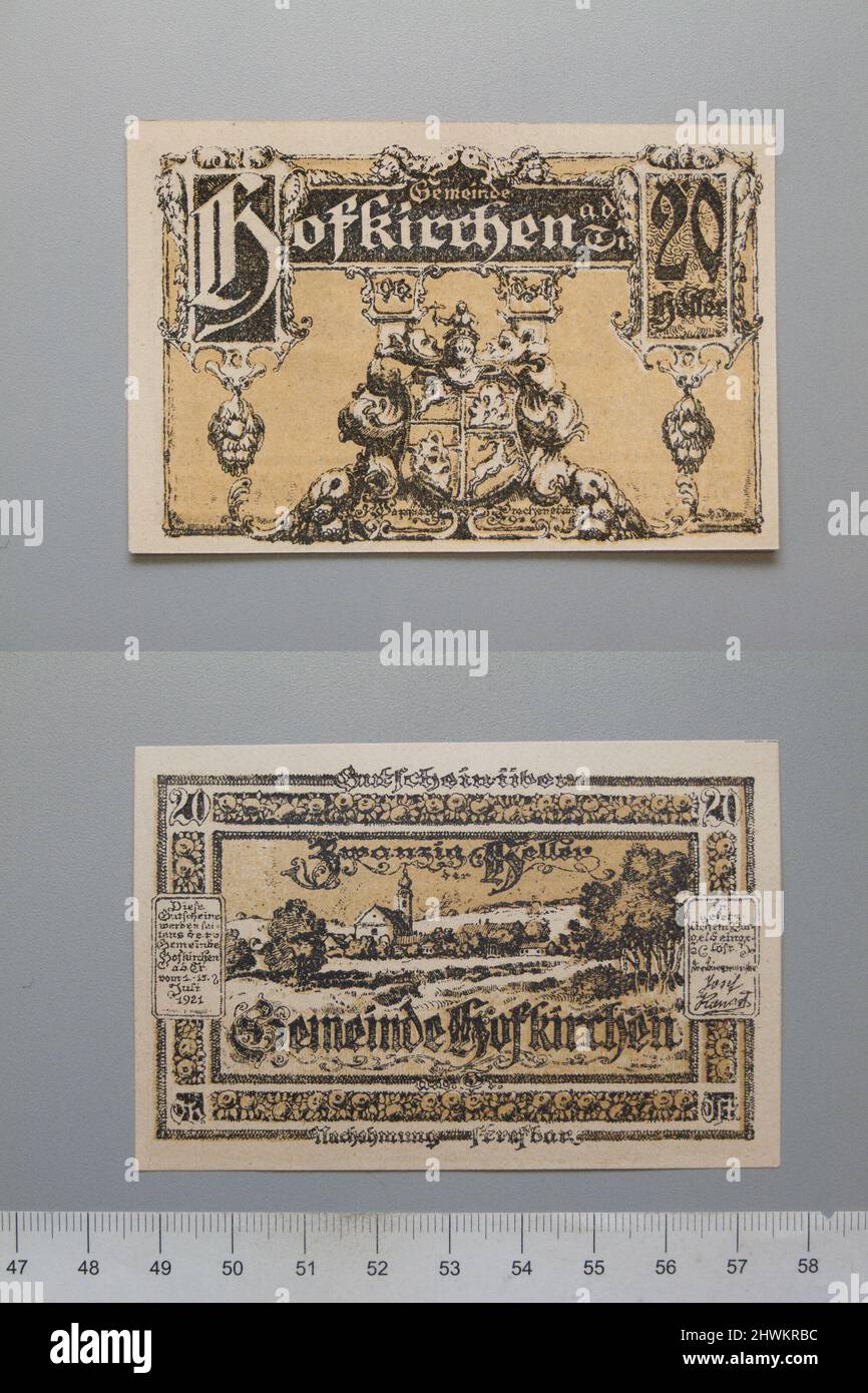 20 Heller from Hofkirchen an der Trattach, Notgeld. Mint: Hofkirchen an ...