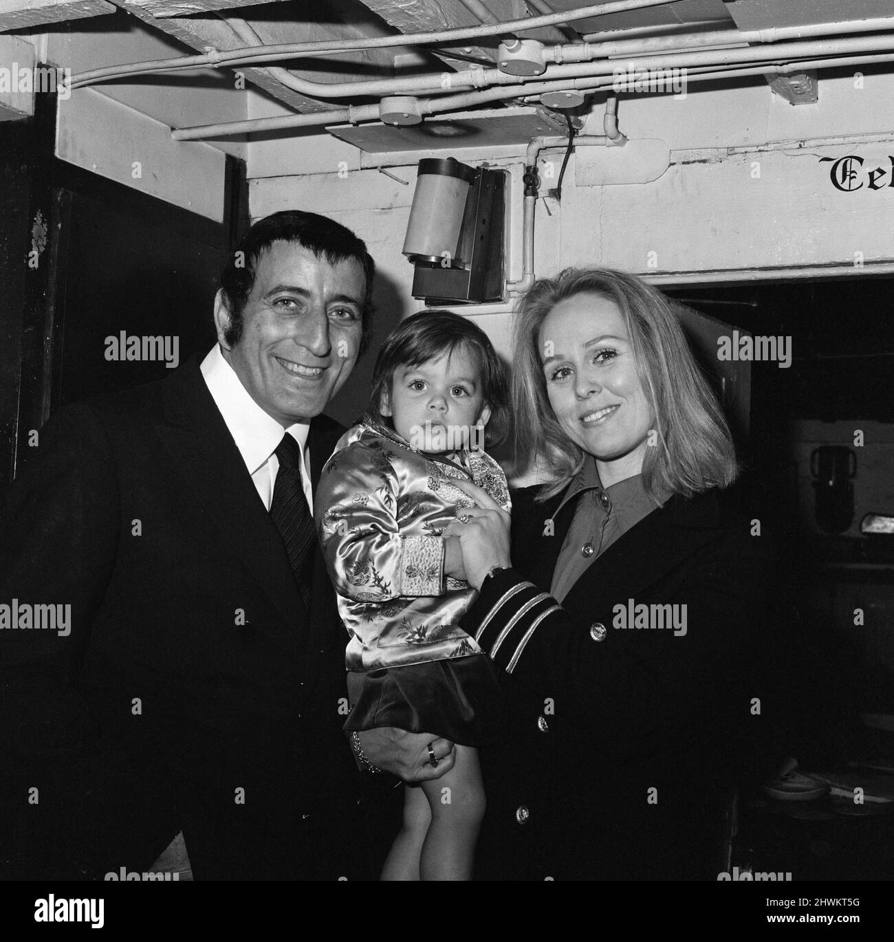 American singer Tony Bennett in London with his wife Sandra and their ...