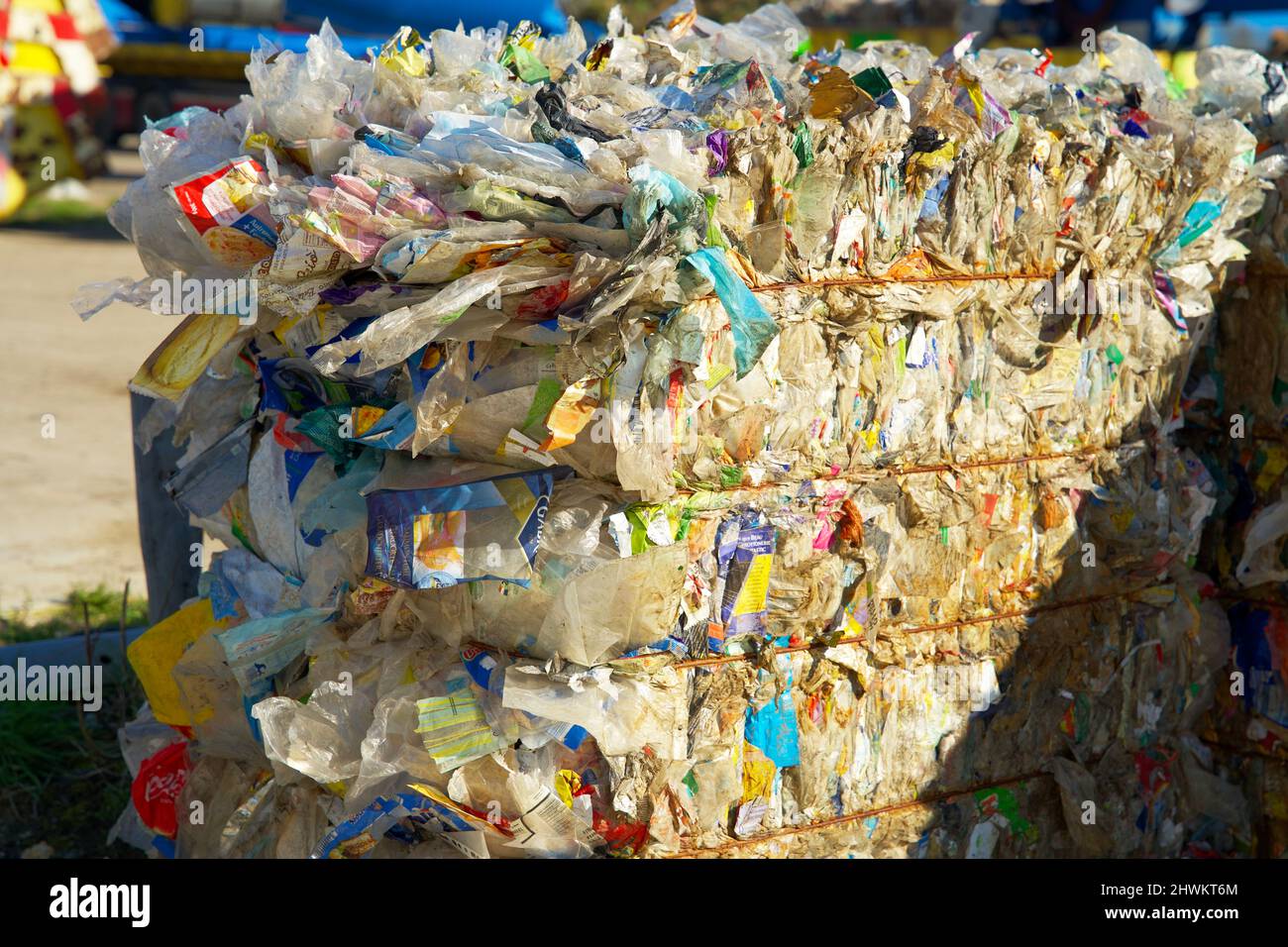 Bales of plastic waste on a plastic recycling plant Stock Photo - Alamy