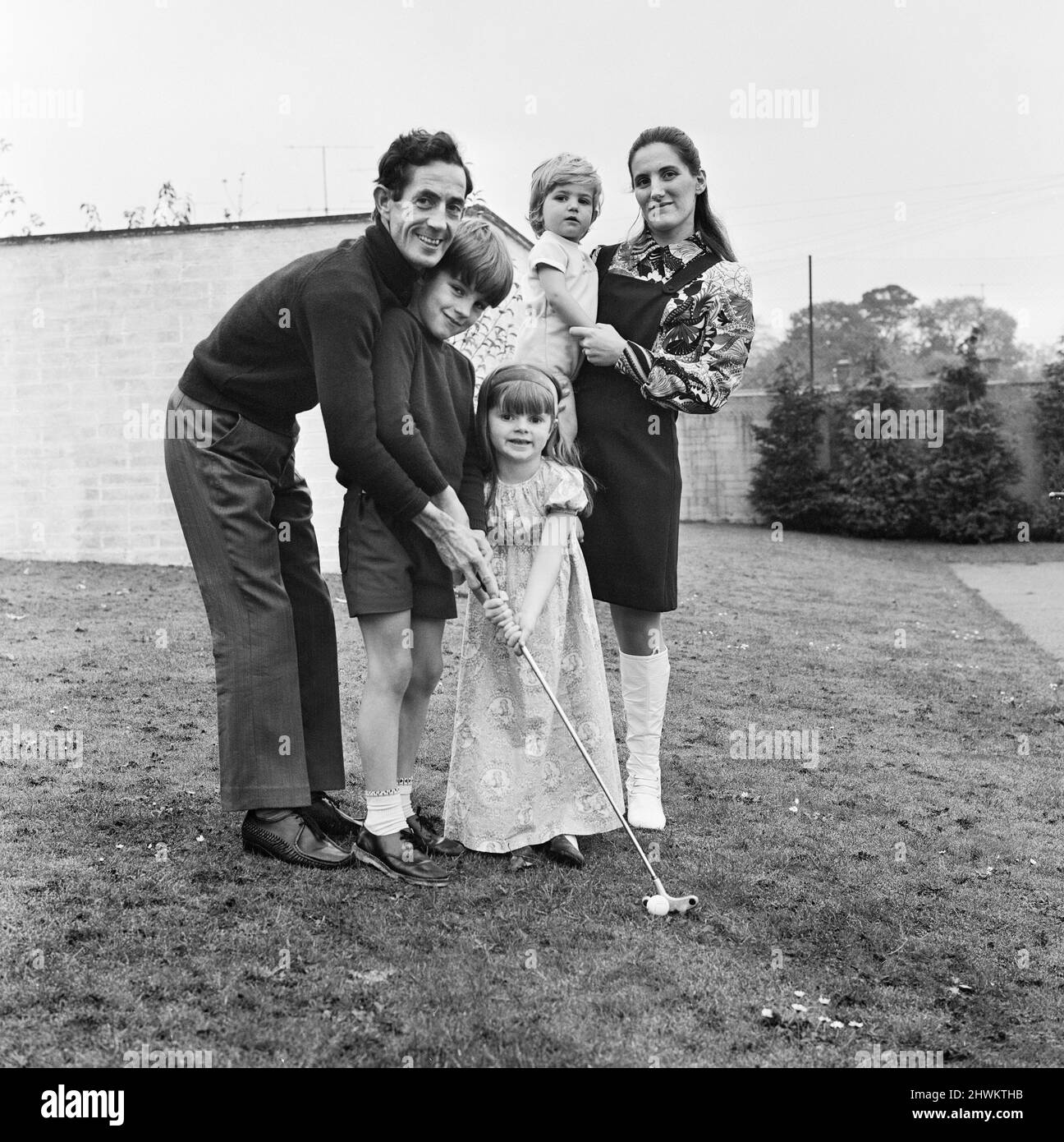 Irish jockey Johnny Roe relaxing at home with his family, enjoying a ...