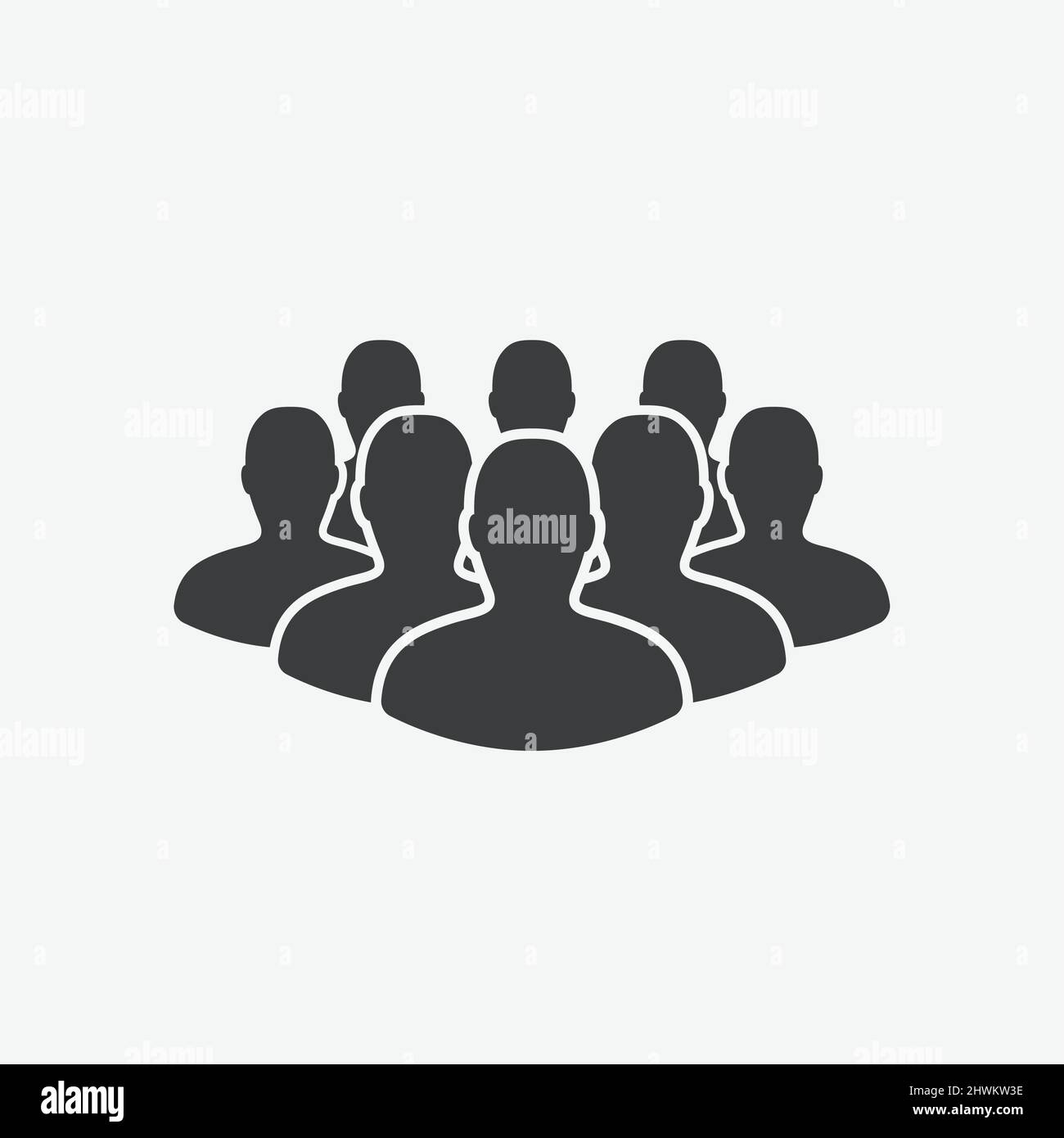 Team Building Users Group of People Flat Design Icon Stock Vector Image ...