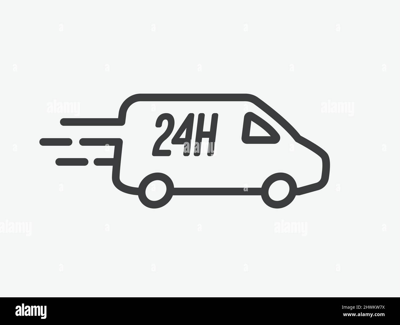 24h Delivery Van Flat Design Icon Stock Vector Image & Art - Alamy