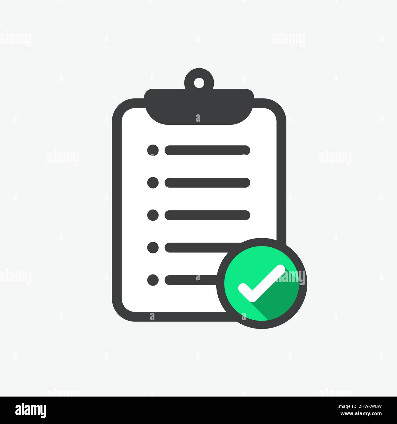 Checklist Check Mark Flat Vector Icon Stock Vector Image & Art - Alamy