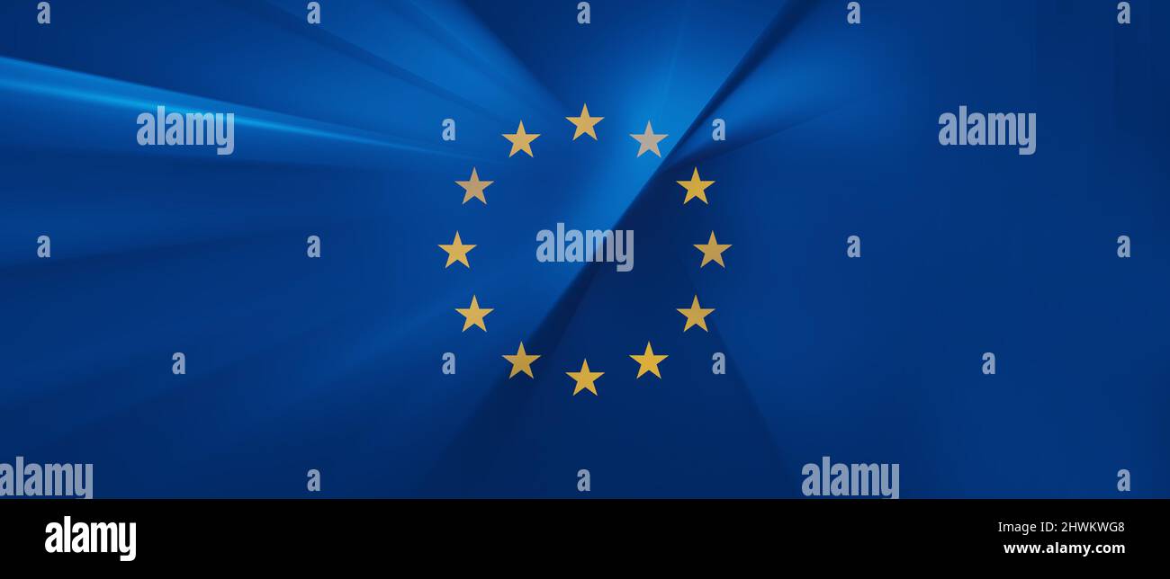 flag of Europe abstract creative 3d-illustration Stock Photo - Alamy