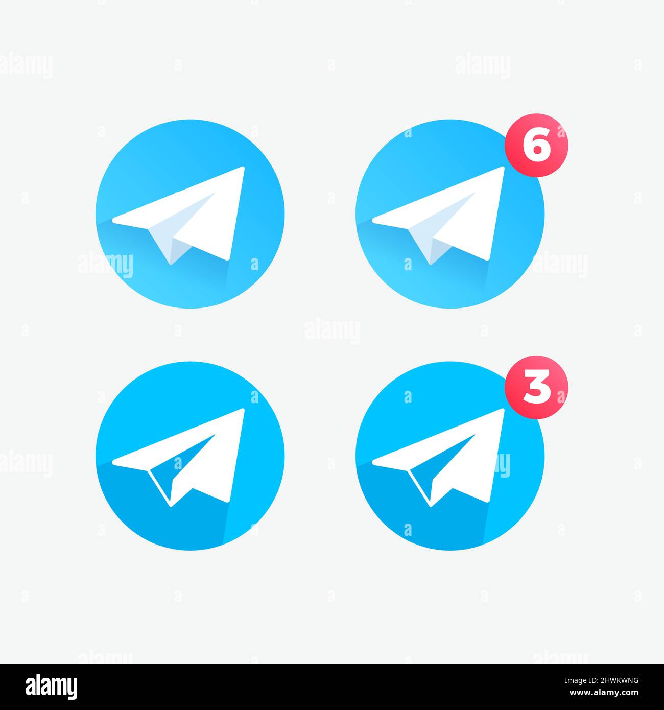 Paper Plane Sending Message Mail Flat Color Icon Set Stock Vector Image ...