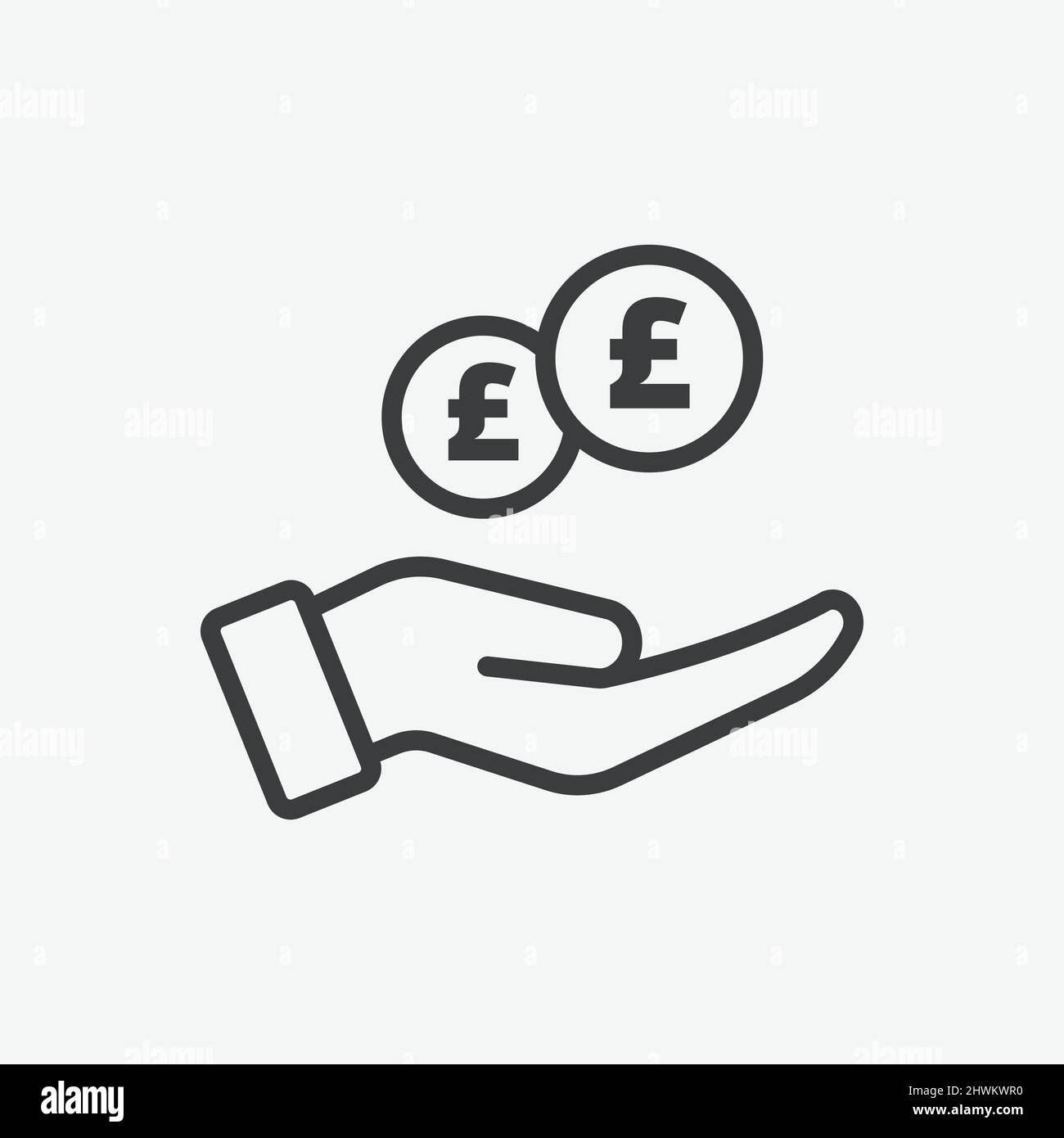 Pound in hand Cut Out Stock Images & Pictures - Alamy