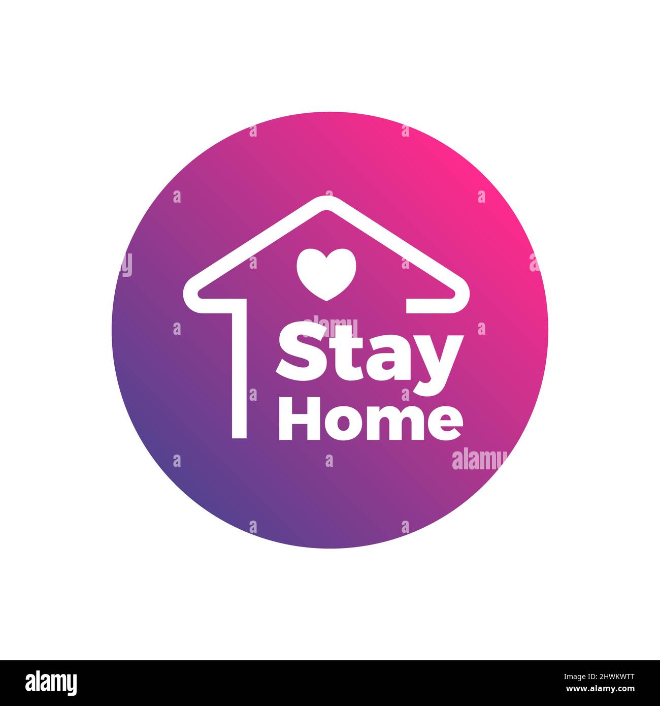 Stay Home Round Flat Design Icon Stock Vector Image & Art - Alamy