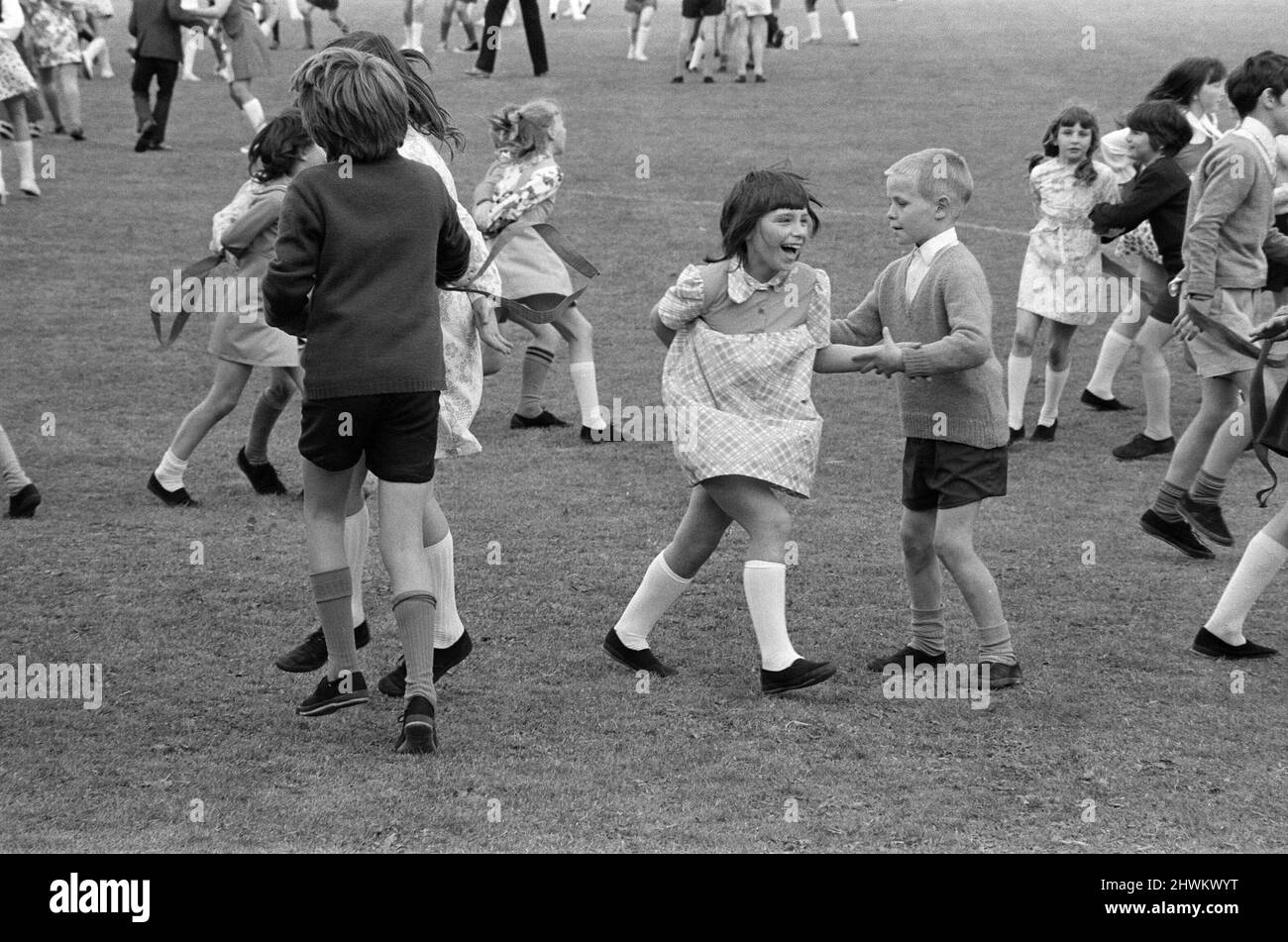 Children country dancing in Teesside. 1972 Stock Photo - Alamy