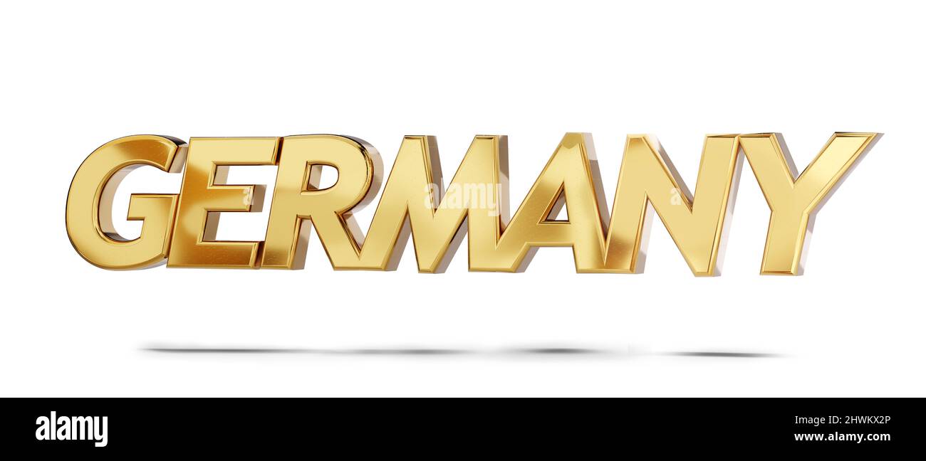 Germany golden bold letters isolated on white 3d-illustration Stock ...