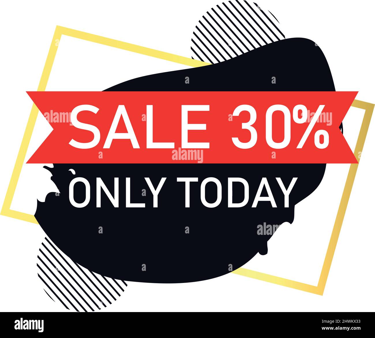 Paint smear web banner, business card, 30 percent OFF template - Vector ...