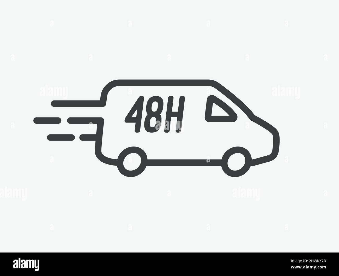 48h Delivery Van Flat Design Icon Stock Vector Image & Art - Alamy