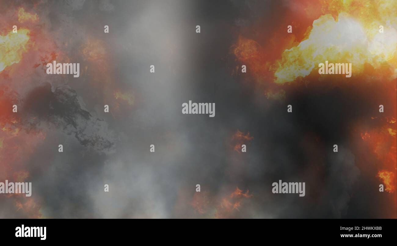 fire flames and smoke 3d-illustration Stock Photo - Alamy