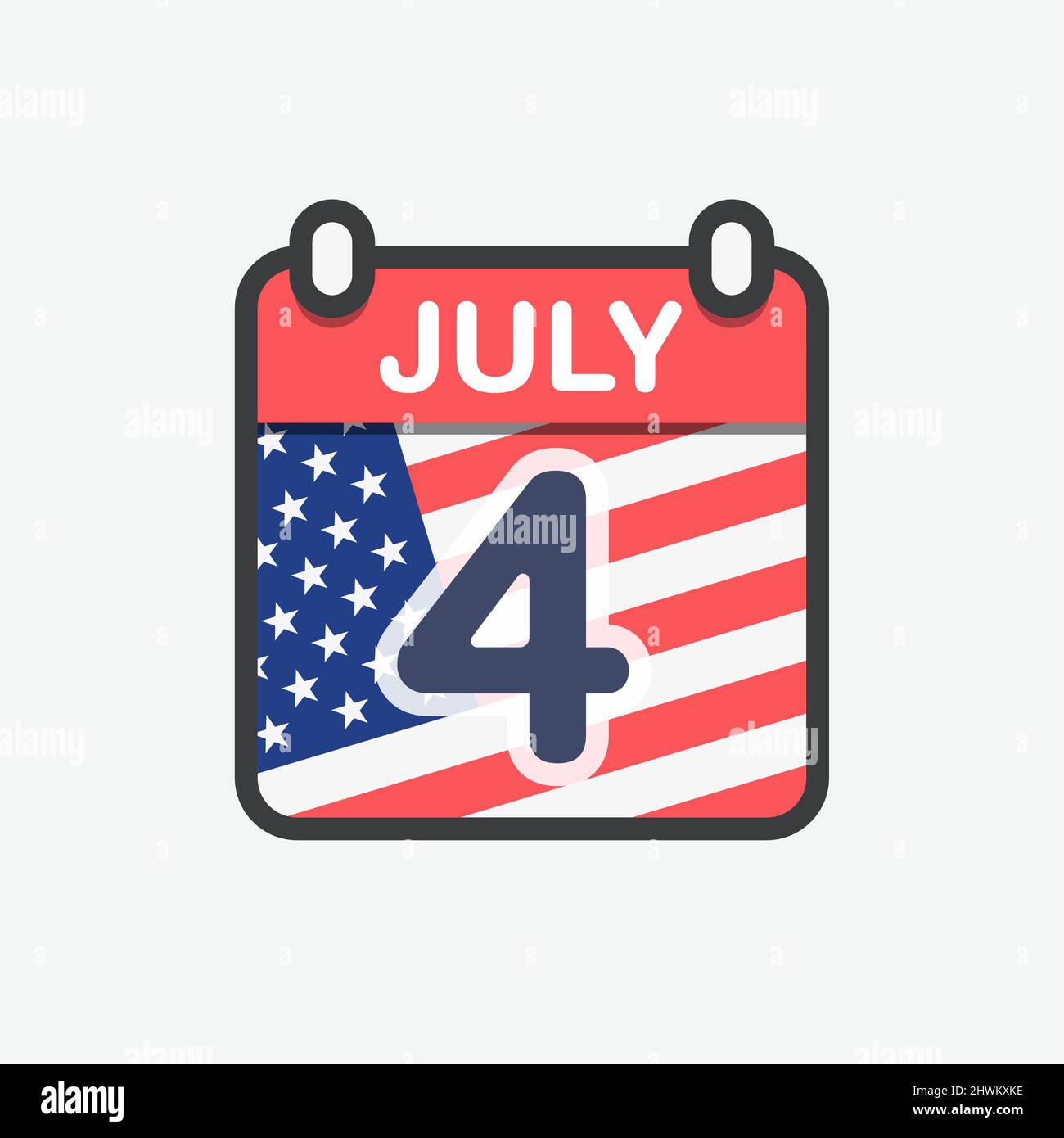 Fourth of July Calendar Flat Vector Icon Stock Vector Image & Art - Alamy