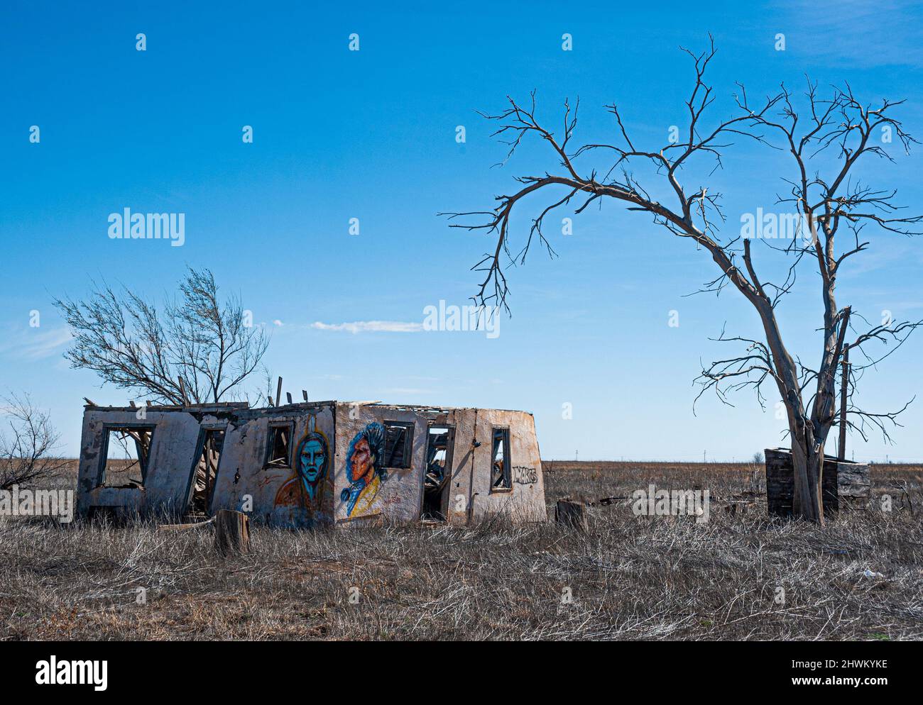 An abandoned empty house with lots of land in a rural part of the state ...