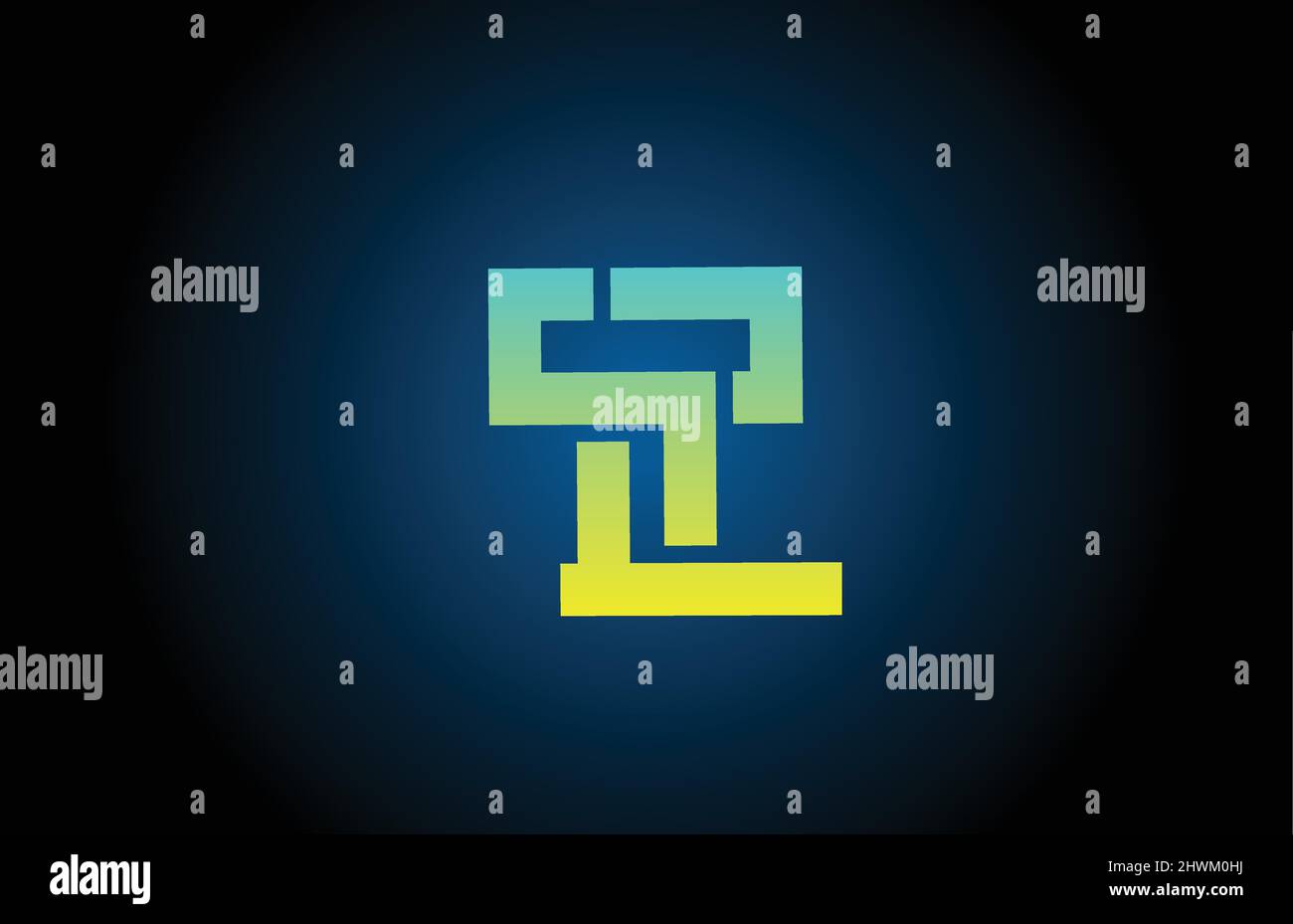 green line T alphabet letter logo icon design. Creative template for ...