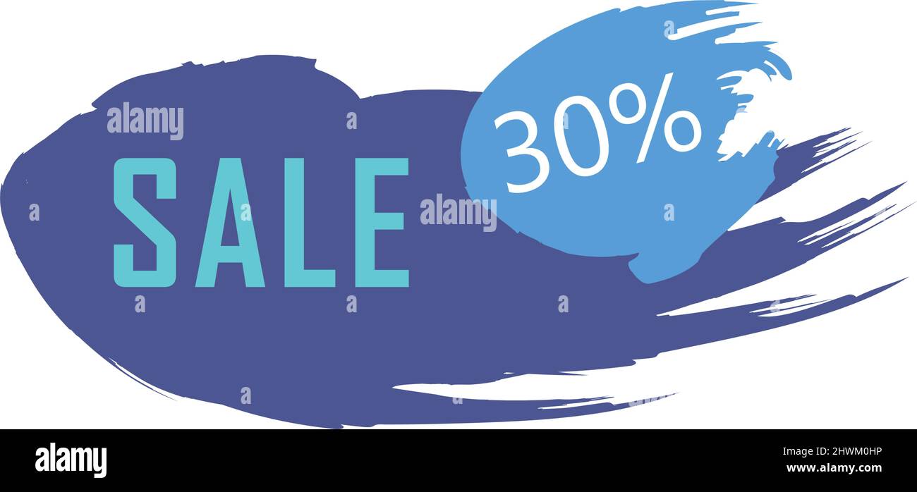 Paint smear web banner, business card, 30 percent OFF template - Vector ...