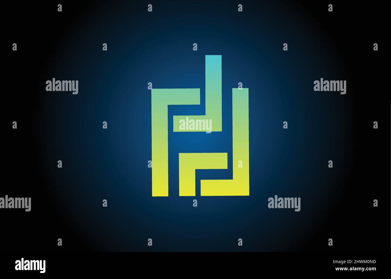 green line H alphabet letter logo icon design. Creative template for ...
