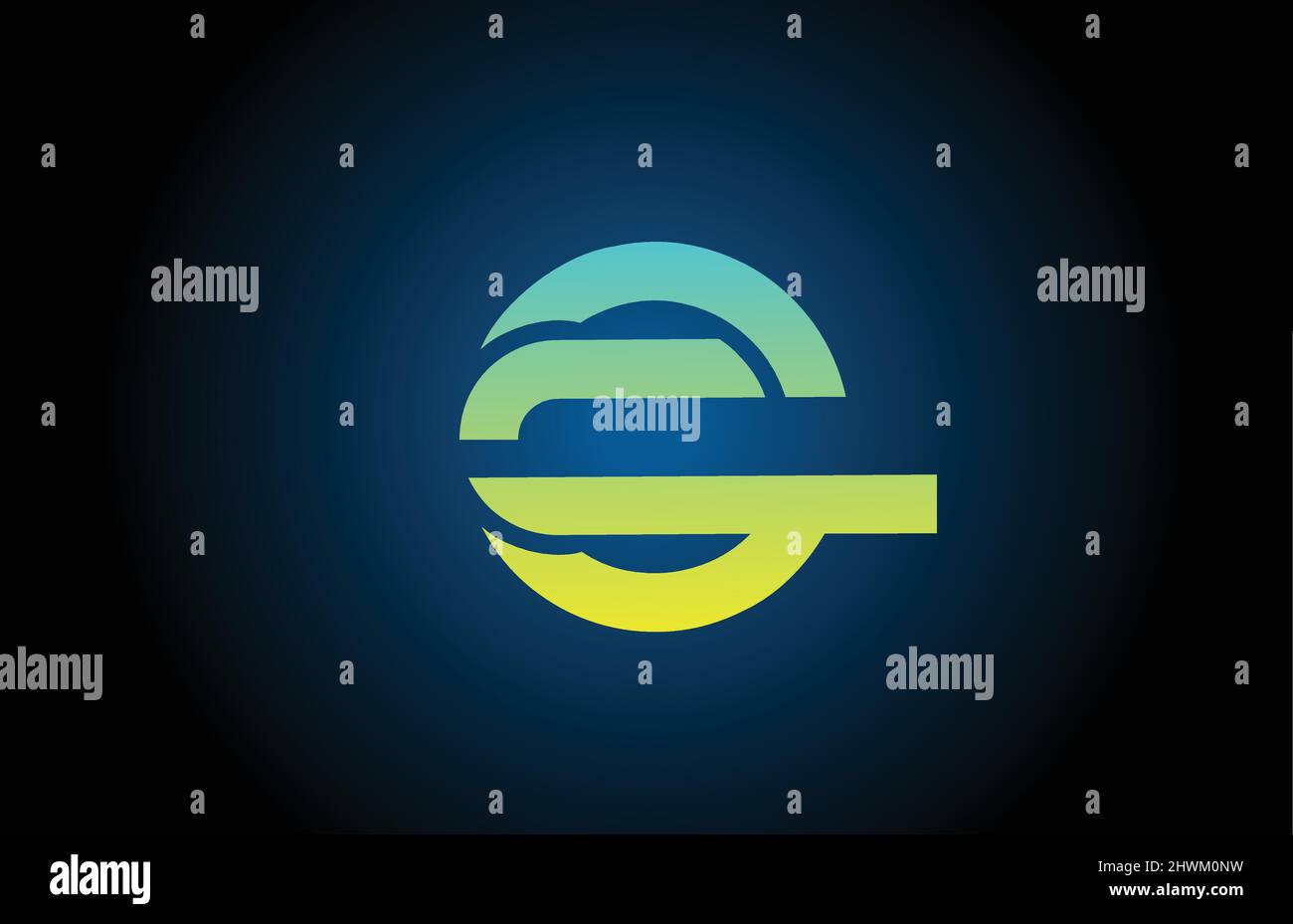 green line C alphabet letter logo icon design. Creative template for ...