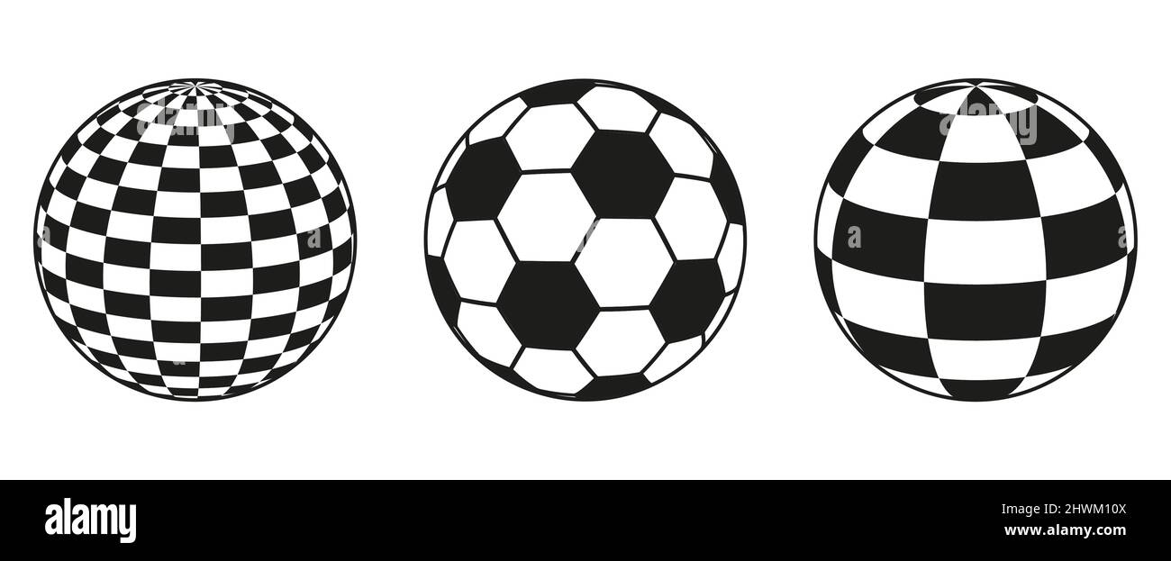 Black and white vector sphere for design of logo. Football icon. Icons ...