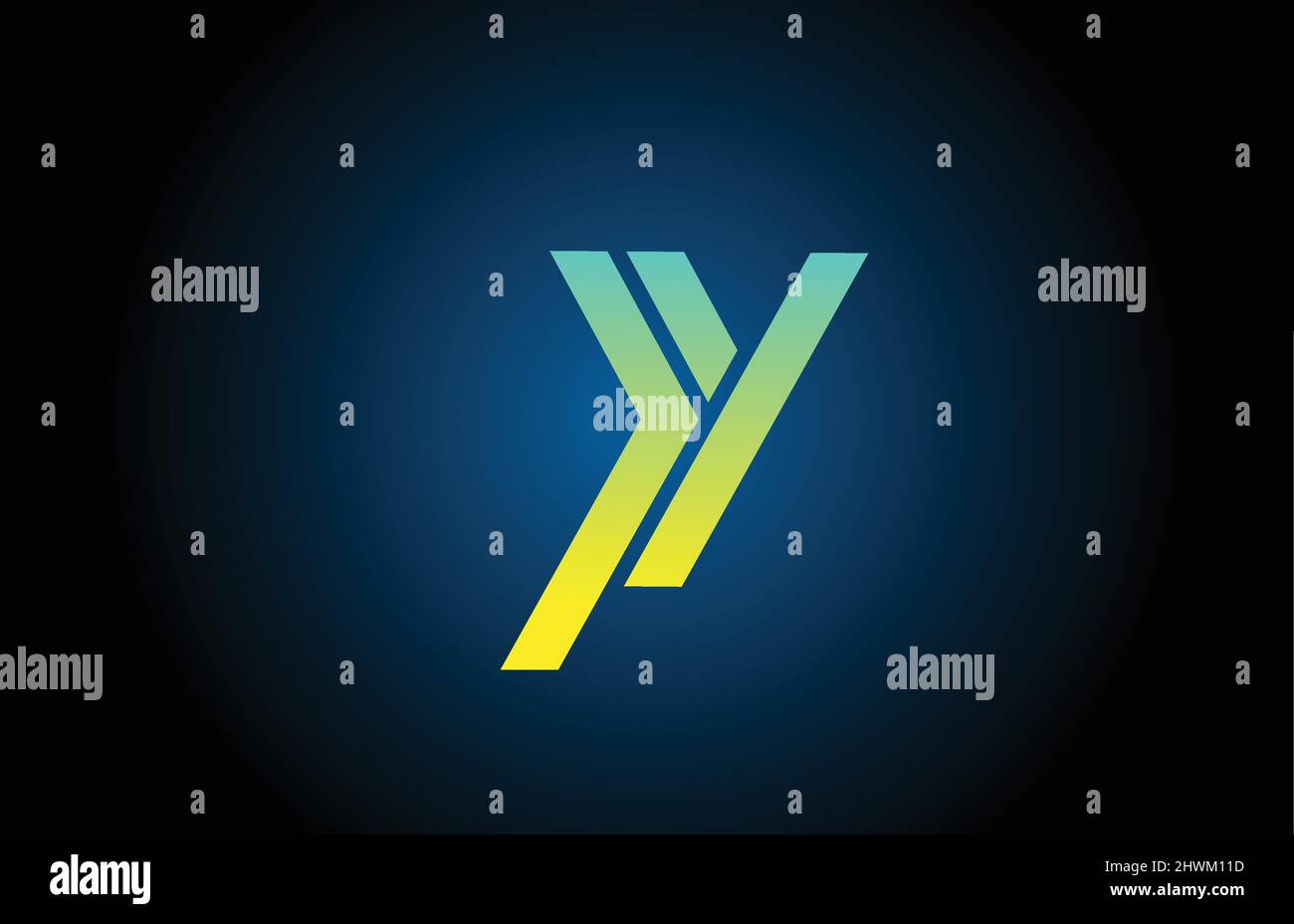 green line Y alphabet letter logo icon design. Creative template for ...