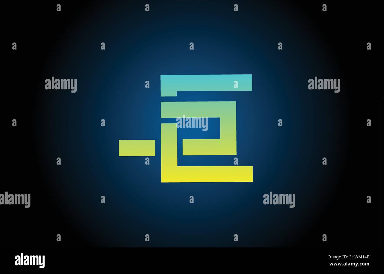 green line E alphabet letter logo icon design. Creative template for ...