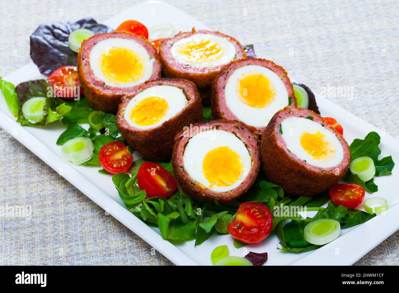 Dish of English cuisine - Scotch egg Stock Photo - Alamy