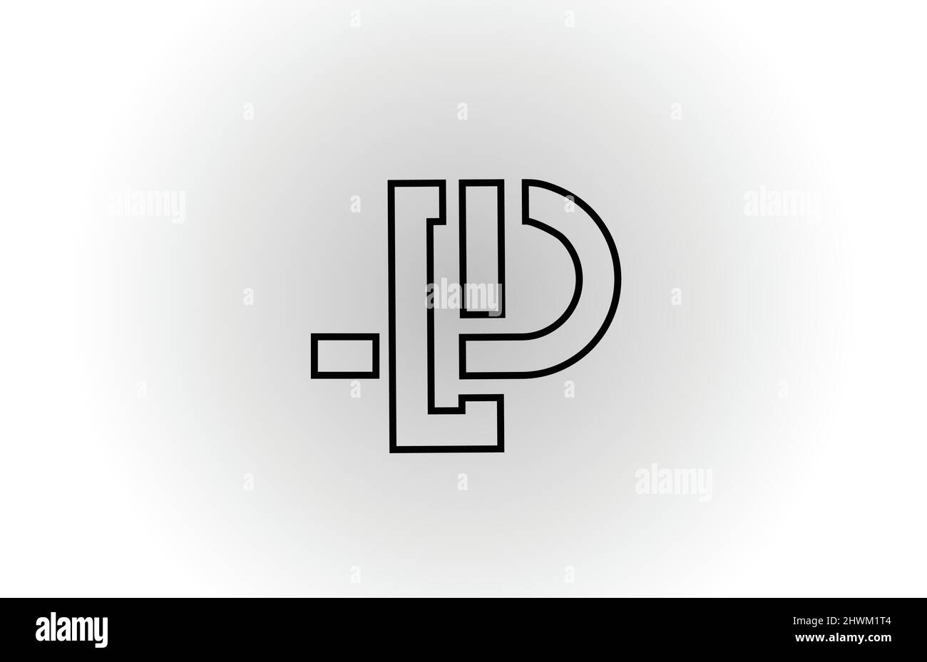black and white P alphabet letter logo icon design with line. Creative ...