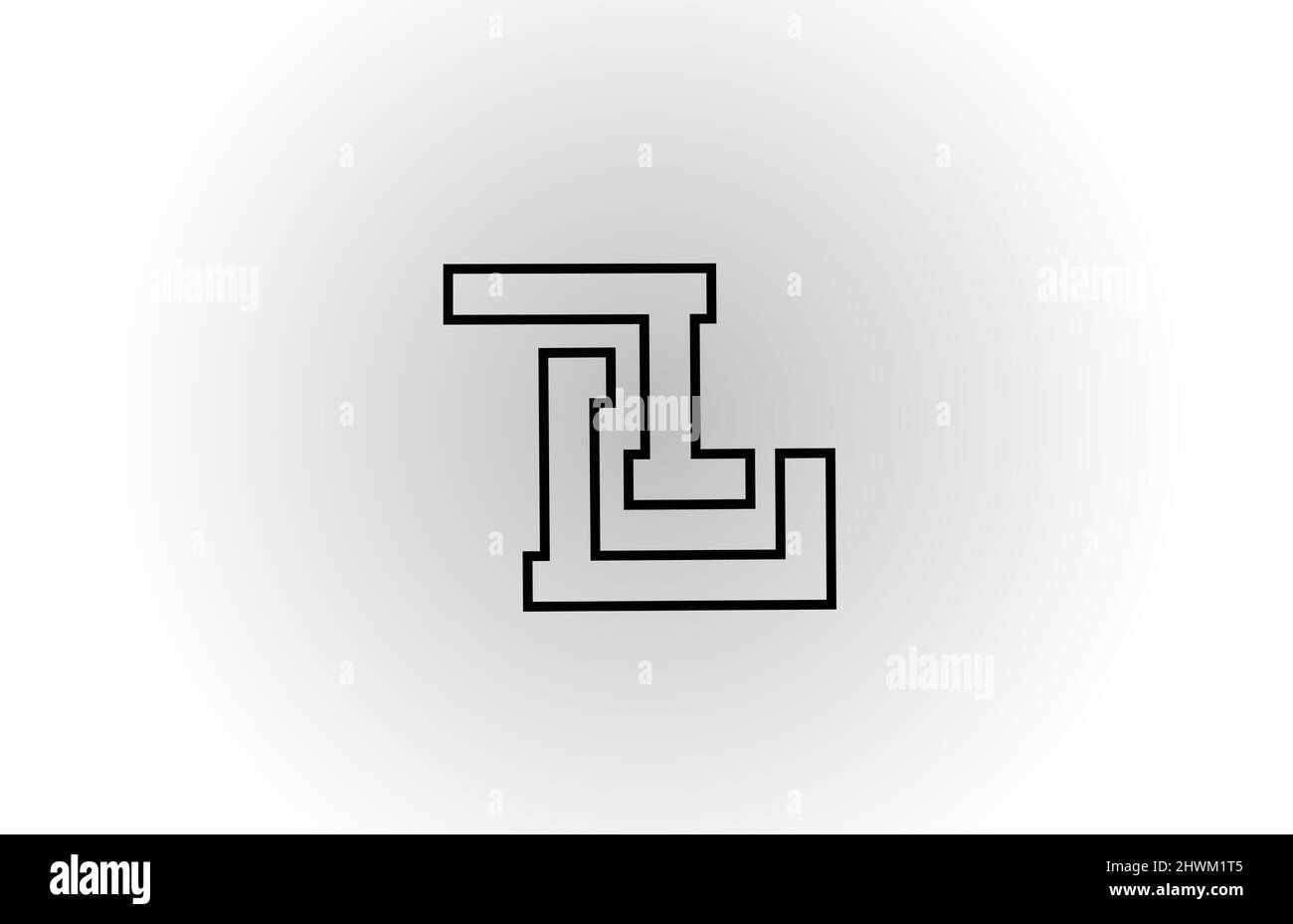 black and white L alphabet letter logo icon design with line. Creative ...