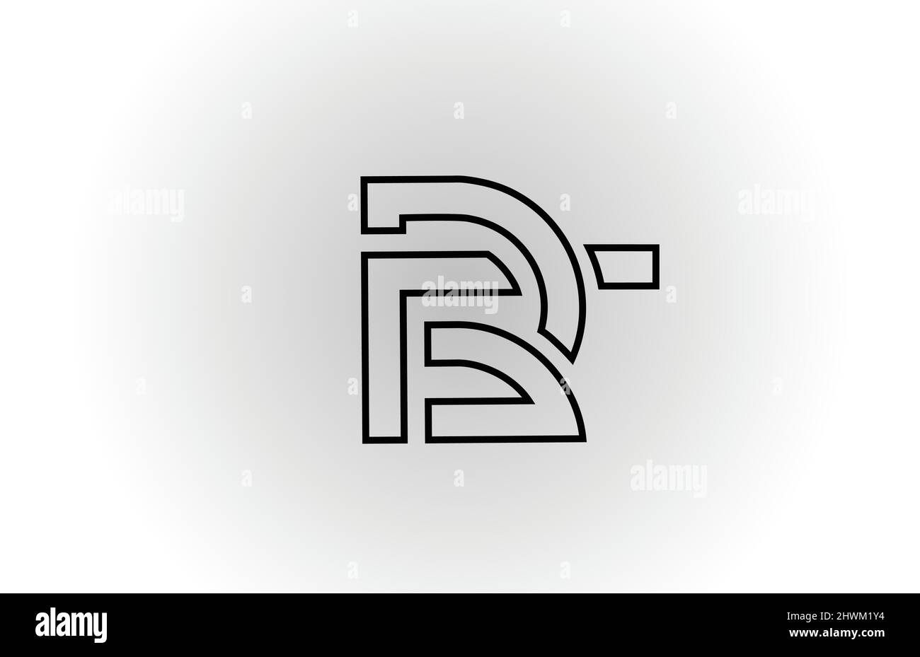 black and white R alphabet letter logo icon design with line. Creative ...