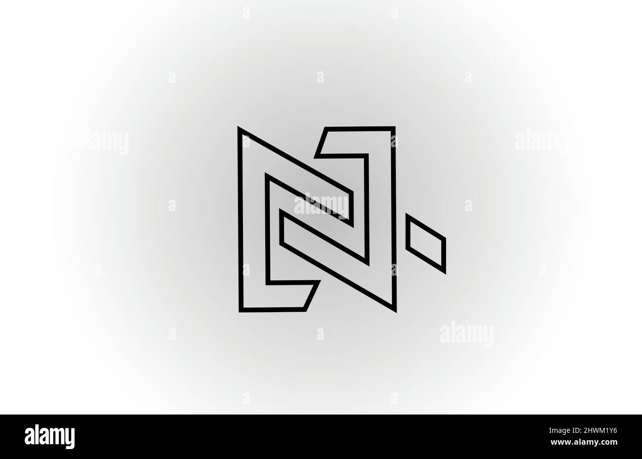 black and white N alphabet letter logo icon design with line. Creative template for company and ...