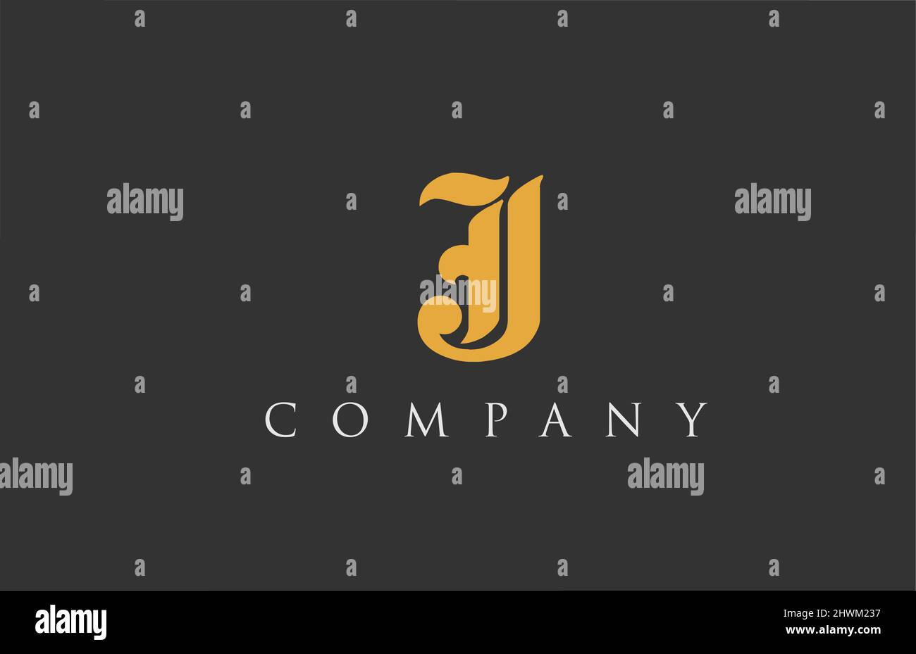 vintage letter J alphabet design. Creative logo icon template for ...