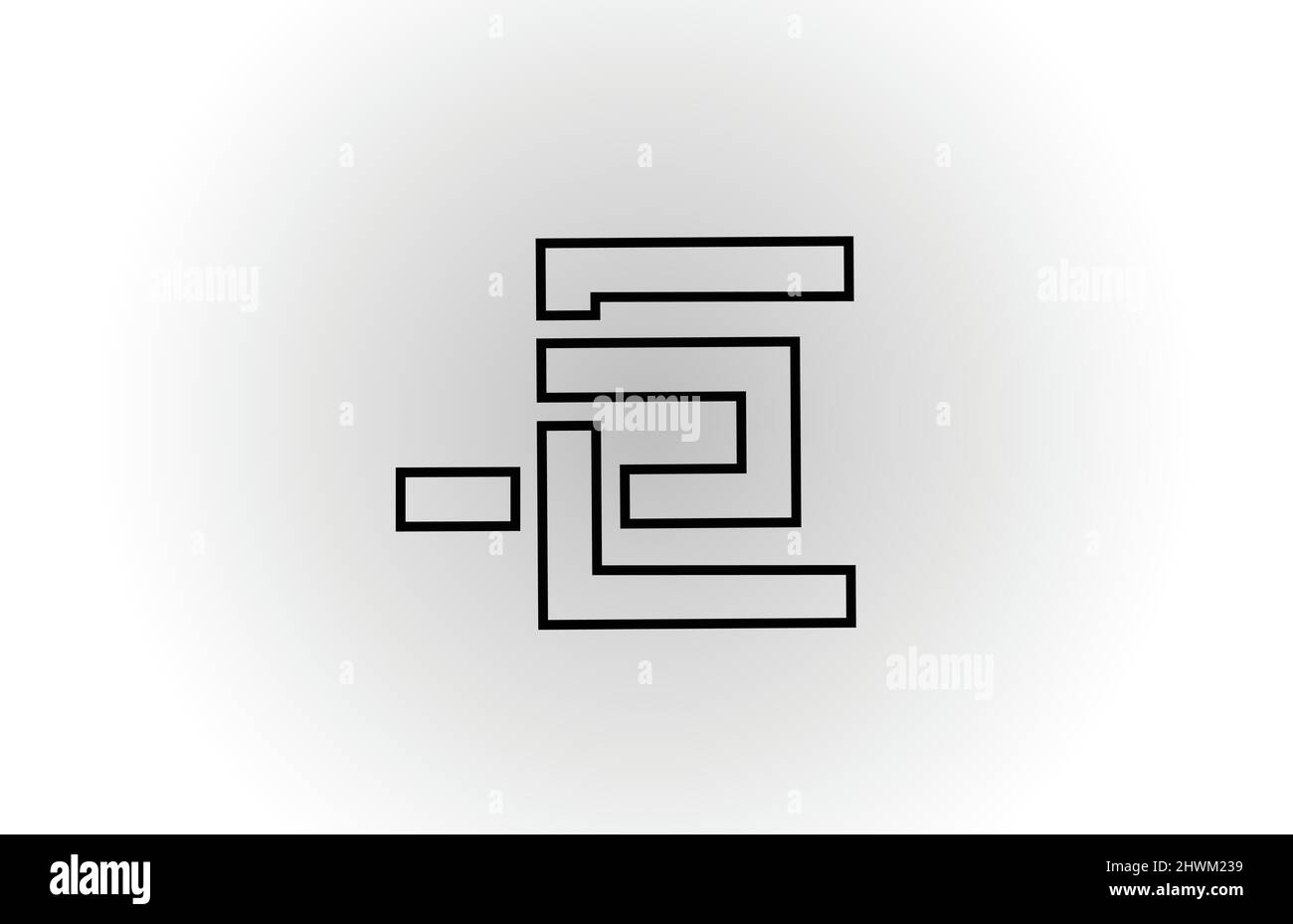 black and white E alphabet letter logo icon design with line. Creative ...