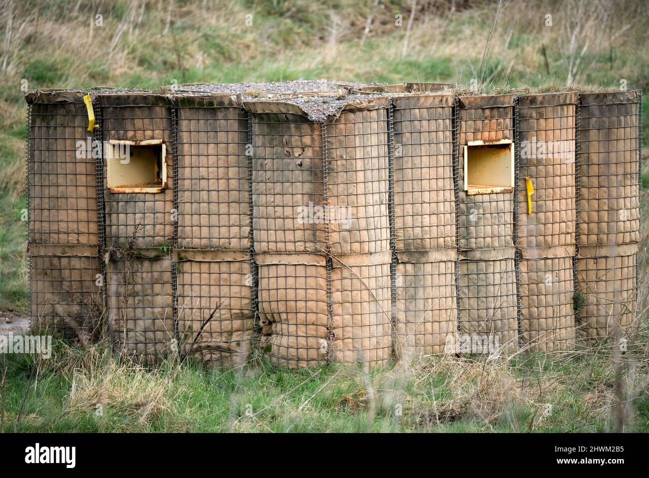 British army soldier training fortified building, pill box Stock Photo ...