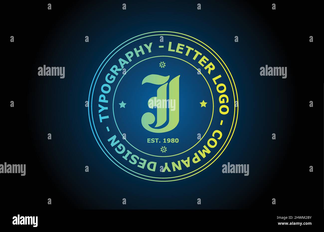 Letter j badge logo hi-res stock photography and images - Alamy