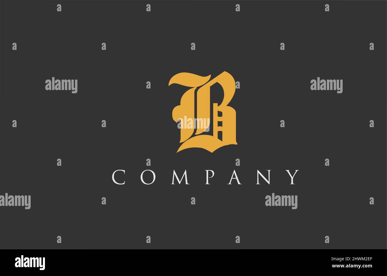 vintage letter B alphabet design. Creative logo icon template for ...