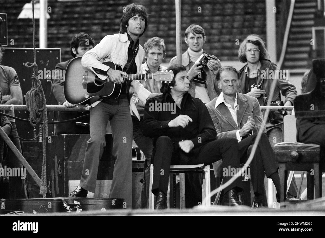 Cliff Richard, Johnny Cash and Billy Graham at the Spree '73, a major ...