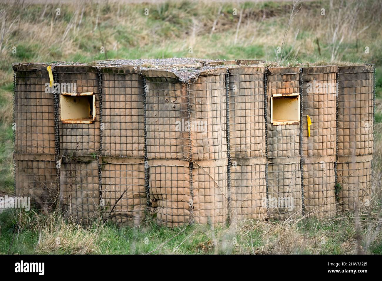 British army soldier training fortified building, pill box Stock Photo ...