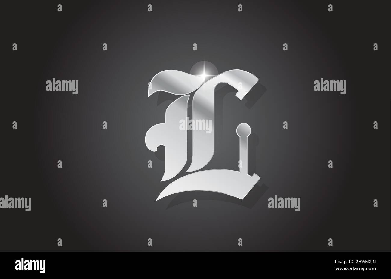 L vintage grey alphabet letter logo icon design. Creative template for ...